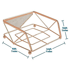 Kitchen Details Geode Free Standing Napkin Holder | Dimensions: 8. 25"x 7"x 3. 25" | Geometric Design | Freestanding | Rust Resistant | Kitchen Accessories | Chrome, Medium, Copper