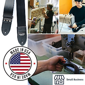 Couch THE ORIGINAL RECYCLED SEATBELT GUITAR STRAP Made in USA Guitar Straps (Black)