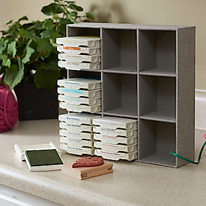 Household Essentials Grey 728-1 Deep 9 Section Drawer Organizer Box for Storage 12 in x 3.13