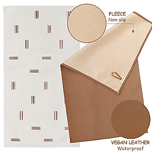 Owlowla Baby Diaper Changing Pad Portable Changing Mat Travel Changing Pad Liner for Baby and Small Toddler(Classic Brown&Brush Strokes)