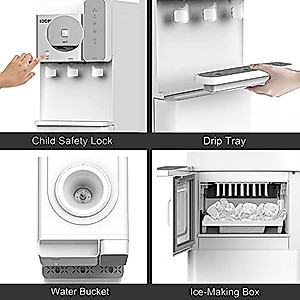 SOOPYK Hot and Cold Water Dispenser with Ice Maker for 5 Gallon Bottle Water Cooler Dispenser Built-in Ice Maker 27 lbs in 24 hrs with Child Safety Lock