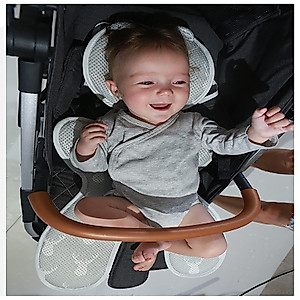 LiMoor 3D Mesh Cool Baby Seat Liner for Strollers, Breathable Pushchair Cushion, Insert Thicken Sponged Baby Body Support Cushion Pad Mattress for Stroller, Baby Chair & Car Seat Pad (Antlers)