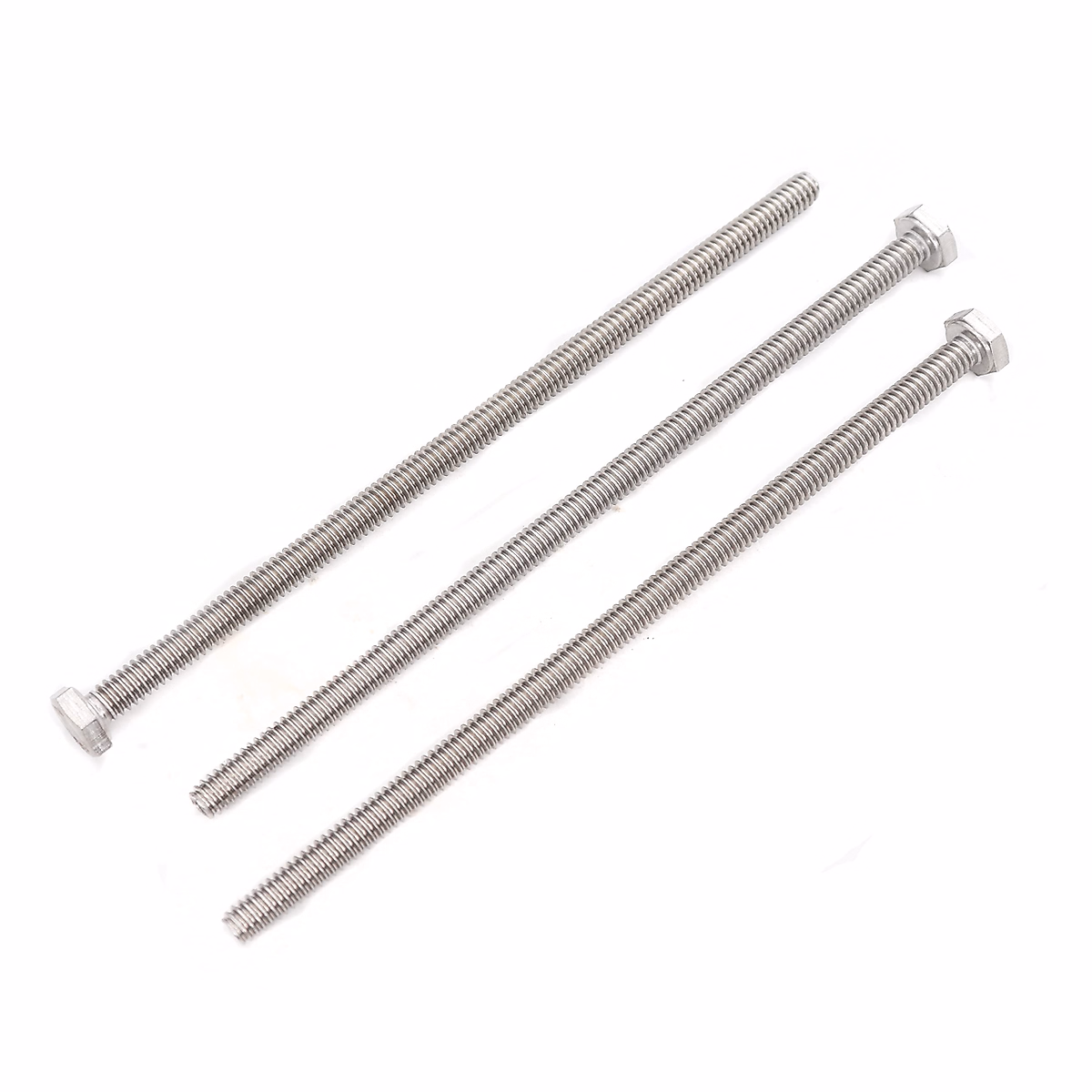 cSeao 10pcs 1/4-20 x 6 Hex Head Bolts Screws, Full Thread, Plain Finish, F593C 18-8 304 Stainless Steel