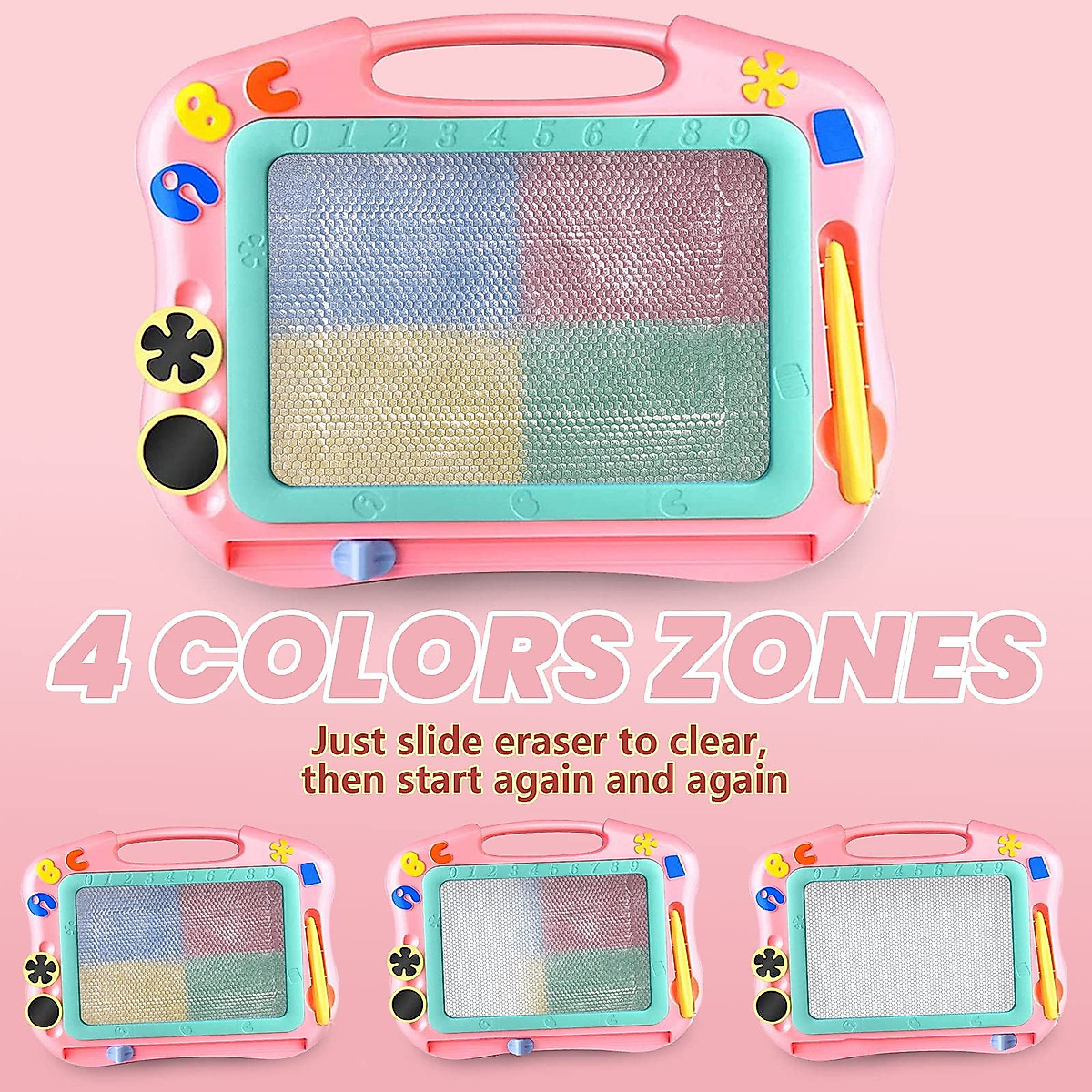 Toddler Toys for 1 2 3 4 5 Year Old Girls Boys, Magnetic Drawing Doodle Board Gifts for 1 2 3 4 Year Old Kids, Doodle Board Learning Toys for Toddlers Age 1 2 3 4 5 Christmas Birthday Gifts