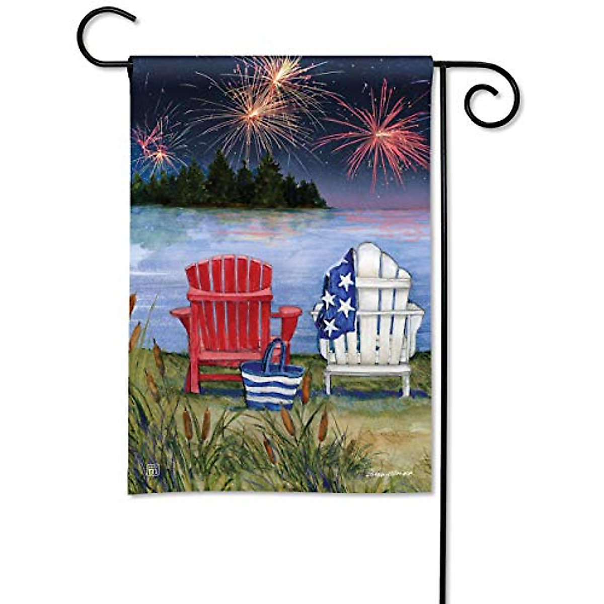 BreezeArt - Lake View Decorative Garden Flag 12x18 inch - Premium Quality SolarSilk - Made in the USA by Studio-M