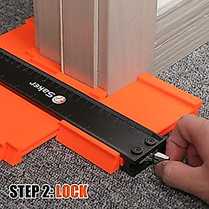 Saker Contour Gauge (10 Inch Lock) Profile Tool- Adjustable Lock-Precisely Copy Irregular Shape Duplicator -Irregular Welding Woodworking Tracing - Must Have Tool for DIY Handyman, Construction