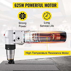 VEVOR Electric Metal Nibbler 625W Nibbler Metal Cutter 1000RPM High Speed Rotor 0.16in/4mm Metal Nibbler 110V w Replaced Blades Storage Case Sheet Metal Nibbler for Cutting Stainless Steel, Aluminium