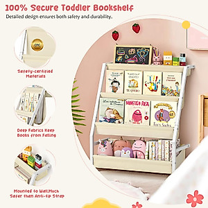 Kids Bookshelf with Chalkboard,Book Shelf for Kids Rooms,Nursery Book Shelves for Toddler Baby,Montessori Bookshelf and Toy Storage,Book Storage Organizer,Book Display Rack for Playroom Classroom