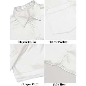 COOFANDY Mens Floral Rose Printed Short Sleeve Dress Shirts Prom Wedding Party Button Down Shirts#