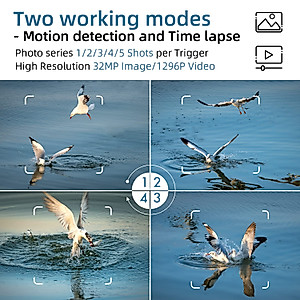 Folgtek WiFi Trail Camera Game Cam 48MP 1296P HD Video Sound Recording, Clear Night Vision & 0.1s High Sensitivity Motion Detection 120° Wide Angle for Wildlife, Observation of Backyard, Farm