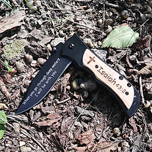 MRSLYFQH Christian Scripture Gifts Utility Tool,Engraved Bible Verse Catholic Confirmation Baptism Gifts,Pastor Gifts (Isaiah 43:2)