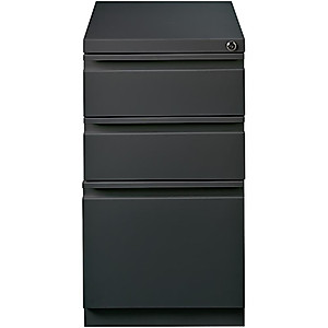 Hirsh Modern Charcoal Deep Metal Mobile Pedestal File 3-Drawer Box/Box