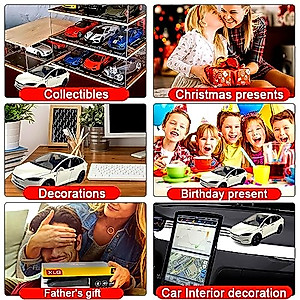 1:24 Scale Model X Alloy Car Model Diecast Toy Vehicles for Kids, car Model X Gull Wing Door，Pull Back Alloy Car with Lights and Music,Gifts for Boys and Girls (White)