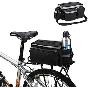 BicycleStore Bike Rear Seat Bag Trunk Bags Bike Panniers Waterproof Cycling Bag Rack 7L Bicycle Accessories Black
