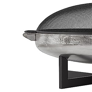 Real Flame La Porte 37" Round Wood Burning Fire Pit for Outdoors, Rust with Spark Screen, Poker and Log Grate - Steel Wood Burning Fire Bowl - Durable Outdoor Fire Pit