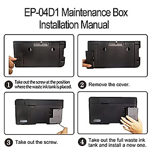 KSUMEI T04D1 T04D100 EP-04D1 Ink Maintenance Box Remanufactured Waste Ink Collection Unit Tank for EcoTank ET-15000 XP-5100 WF-2865 2860 2800 ET-4760 ET-4750 ET-5150 ET-3760 3750 3710