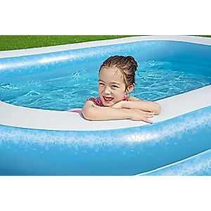 H2OGO! Blue Rectangular 8'6" Inflatable Family Pool | Perfect for Kids, Ages 6+