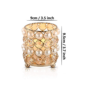 Dotline Deco Candle Holders Most Preferred Decorative Crystal Candle Holder for Home Office Living Room Indoor Garden Dining Great Gift, for Weddings, Anniversary, Party and Home Décor(Gold, Small x1)