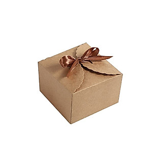 MODADA Gift Bags 12/24/48pcs Kraft Paper Candy Boxes Gift Packaging Square White Box for Cookie Wedding Party Favor Birthday Decor (Color : Kraft paper, Size : 12PCS_12X12X9CM)