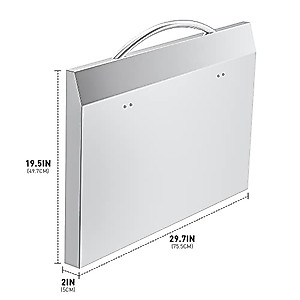 Stanbroil 28 Inch Stainless Steel Flat Top Grill Cover with Handle for Blackstone 28” Front or Rear Grease Griddle and Other Similar Grills