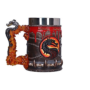 Nemesis Now Video Game Merch Tankard, Hand-Painted Resin Beer Mug, Stainless Steel Removable Insert, Gamer Gifts, 15.5cm - Mortal Kombat