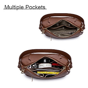 AMELIE GALANTI Small Medium Size Crossbody Bag purse for Women,leather Shoulder handbag with Adjustable Strap (991706-BEIGE)