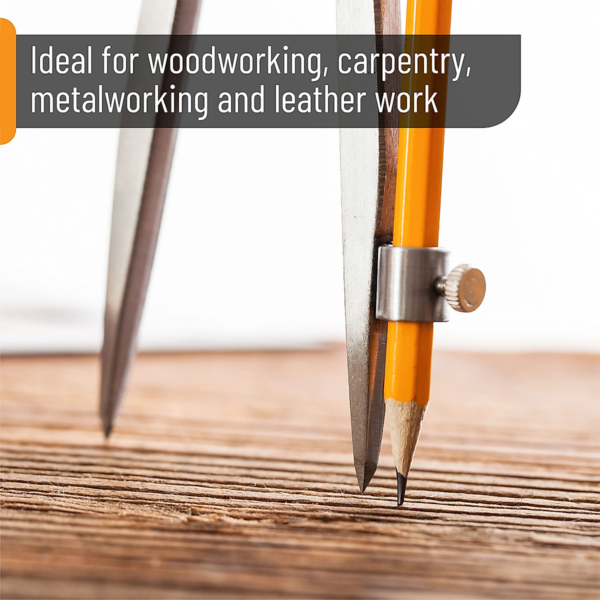 Mr. Pen- Professional Compass for Woodworking, 8 Inch Compass with Wing, Large Compass for Geometry, Compass Drawing Tool, Woodworking Compass, Pencil Compass for Carpenter, Drafting, Drawing Compass