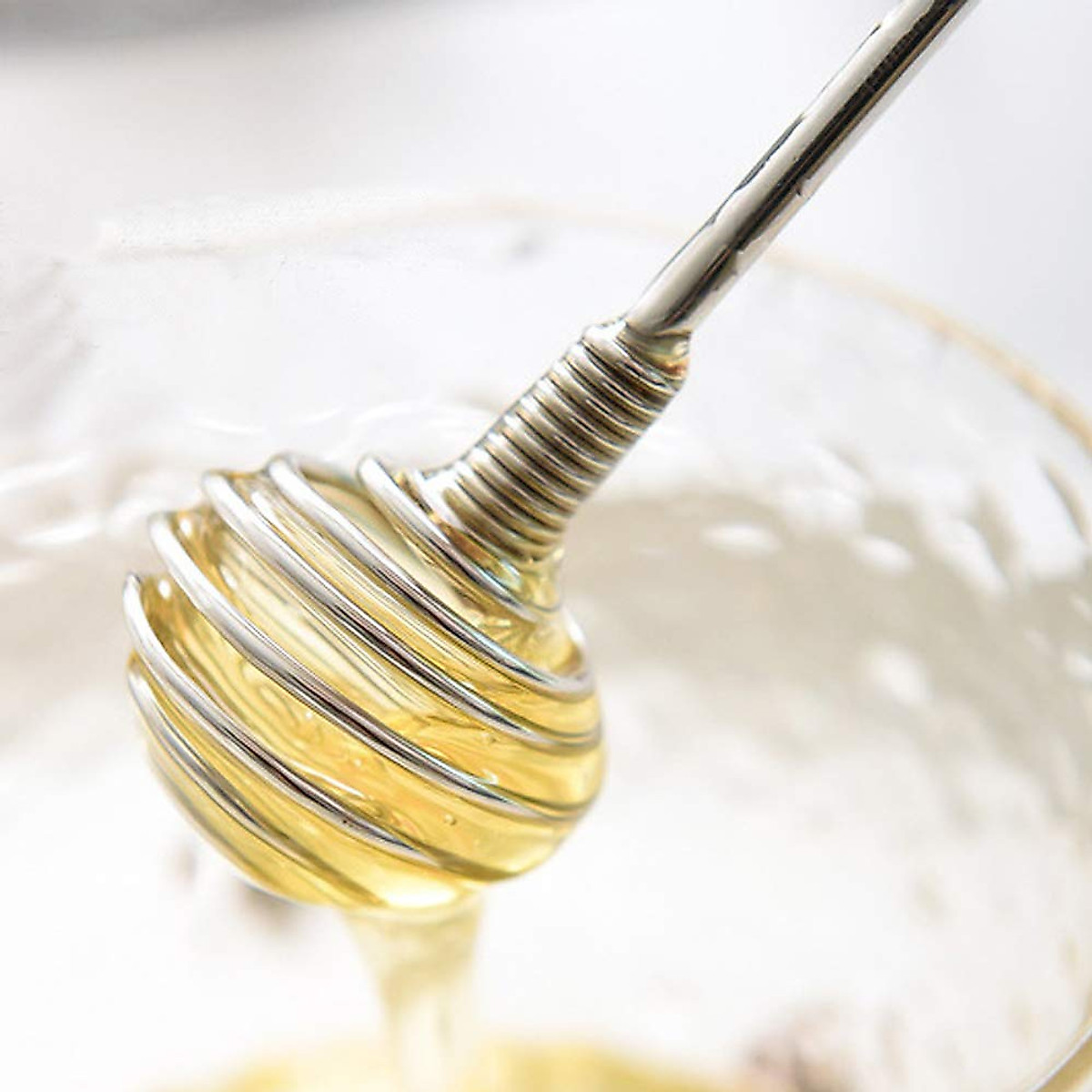 Honey Dipper Stick, Utoptech 304 Stainless Steel Durable Honey Spoon for Honey Pot Jar Containers 7.8 Inch