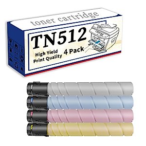 Compatible Replacement for Konica Minolta TN512 Toner Cartridge, High Yield for Bizhub C554E C454E C308 C368 C360 C258 Printer 4 Color-4 Pack