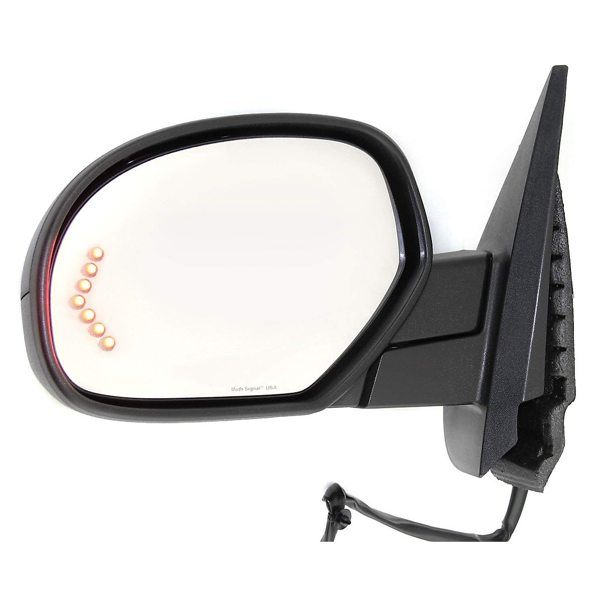 Kool Vue Left & Right Power Heated Mirrors for Chevrolet Tahoe GMC Yukon 2007-2014 Power Fold With Signal Light, Memory & Puddle Lamp; Without Blind Spot & Auto-Dimming with 2 Caps w/o Off Road Pkg