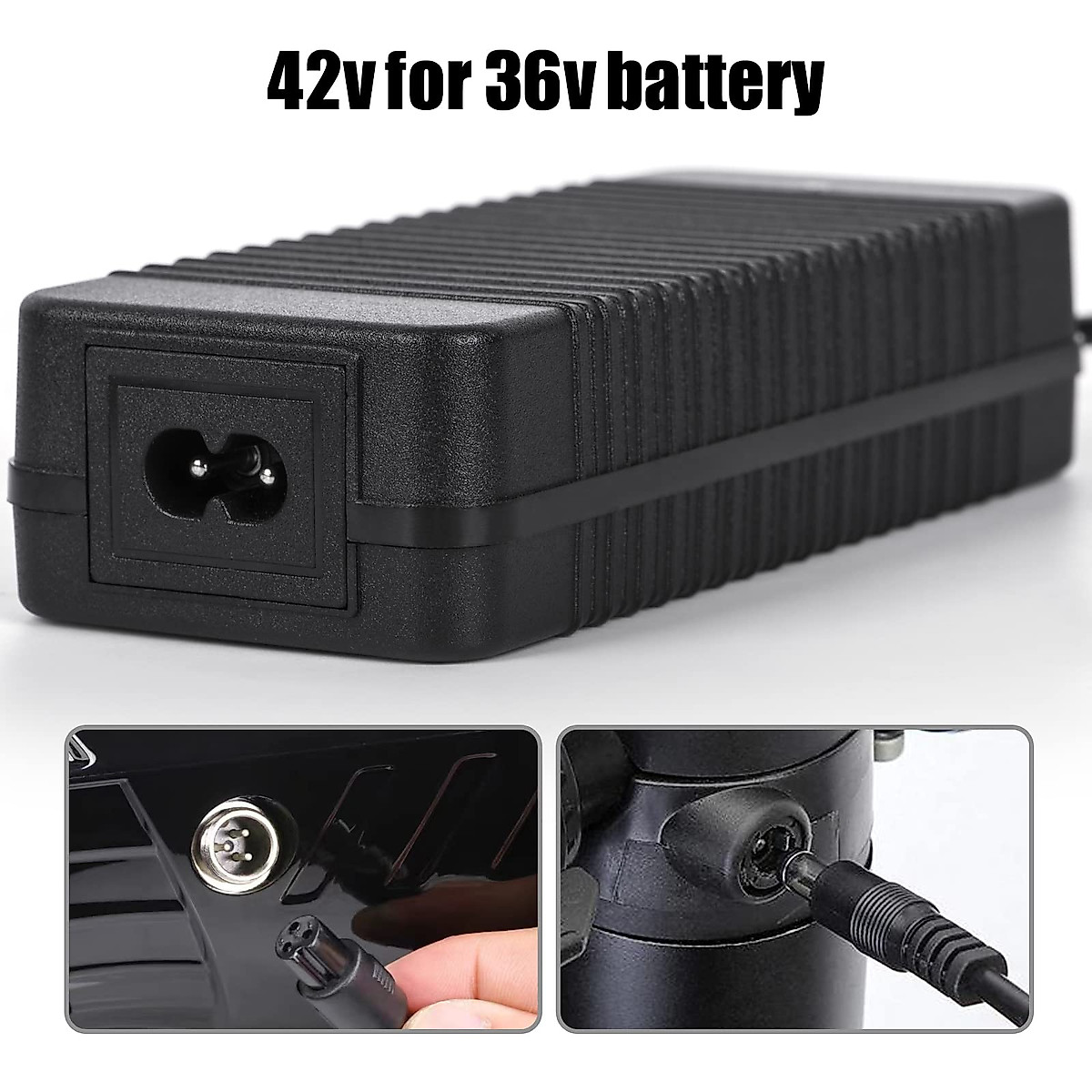 Gocpssg 29.4V 2A Charger for 25.2V 25.9V 25.6V 24v Lithium Battery 2 Plugs 1 Prong 5.5mm DC Plug and 8mm 3 Prong Connector