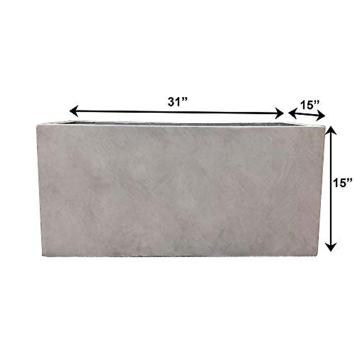 Kante 31.1" L Long Rectangular Concrete Planter, Large Outdoor Indoor Garden Pots with Drainage Hole and Rubber Plug, Weathered Concrete