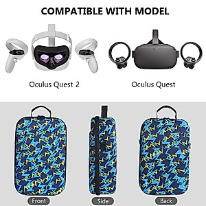 Akaigu Hard Travel Case Storage Case for Oculus Quest 2 All-in-one VR Gaming Headset and Controllers Accessories Carrying Bag (Blue)
