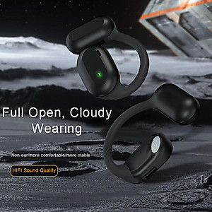 CHUYI Single Open Ear Air Conduction Headphones [Only Right Ear], Ultra-Light Wireless Bluetooth 5.2 Noise Cancelling Earphone with Earhooks, Sports Business Headset with 16hrs Play Time (Orange)