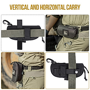 OneTigris Eyeglasses Hard Case Tactical Molle Zipper Sunglasses Carrying Case 1000D Nylon with Clip (Black)