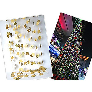 65Ft/20 Meters Star Paper Garland Bunting Banner Party Birthday Hanging Decoration Baby Shower Decor (Gold)