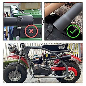 Exhaust with Muffler For Coleman Powersports CT200U BT200X KT196 RB200 MB200,For Predator 212cc 196cc/6.5HP Go Kart and Gas Mini Bike Black