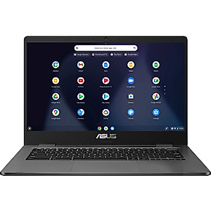 asus Chromebook Thin Light Laptop, 14'' HD Nano-Edge Display, Intel Celeron N3350 (Upto 2.4GHz), 4GB RAM, 96GB Storage (32GB eMMC +64GB SD),Webcam, WiFi, Long Hour Battery, Chrome OS+HubxcelAccessory