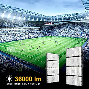 Viugreum 400W LED Flood Light, Super Bright Outdoor Stadium Lights, Waterproof IP65 40000LM Daylight White (6000K) Security Floodlights, Commercial Lighting Fixture for Garage, Garden, Lawn and Yard