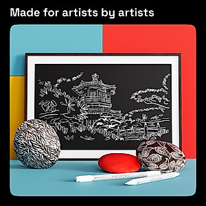 ARTISTRO 2 White Acrylic Paint Pens, Acrylic Paint Markers Dual Tip (Brush + Fine 1 mm), Acrylic Markers for Fabric, Canvas, Rock, Glass, Wood, Paper, DYI, Paint Markers for Kids and Adults