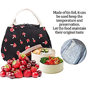 FEWOFJ Mushroom School Backpack for Teen Girls, Bookbag with Lunch Box and Pencil Case