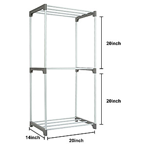 HOUSE AGAIN Clothes Drying Rack, Small Drying Rack Clothing, 3-Tier Laundry Cloth Dyer Racks Freestand Dryer Rack for Bathroom, Apartment and Laundry Room