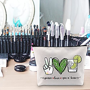 POFULL Gin Drinking Gift Gin Lover Gift Alcohol Drinker Gift Alcohol Lover Gift Drinking Lover Gift (peace love gin bag)