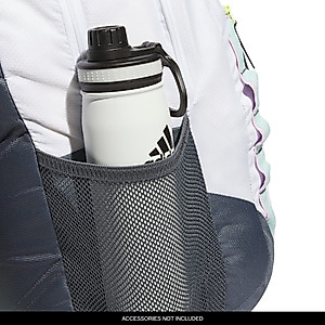 adidas Excel Backpack Durable Large Athletic Student Laptop Book Bag for Boys/Girls, White/Semi Flash Aqua Blue/Orchid Fusion Purple, One Size