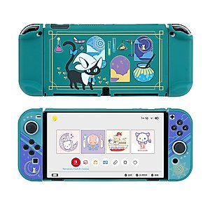 GeekShare Protective Case Slim Cover Case Compatible with Nintendo Switch OLED - Shock-Absorption and Anti-Scratch Skin Case for Switch OLED - Alchemy Cat (for OLED Model)