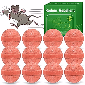 12 Pcs Natural Mouse Repellent Peppermint Oil to Repel Mice and Rats, Rodent Repeller for Car Engines Home Kitchen Indoor Outdoor,Keep Moles & Voles Out of Your Lawn and Garden, Pet Safe