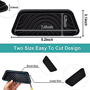 Silicone Refrigerator Drip Tray Catcher 2 packs,Protects Ice and Water Dispenser Pan From Spills,Fit Refrigerator Water Tray, Coffee Machine Tray Recycle and Dry Quickly (Rectangular, Black+Grey)