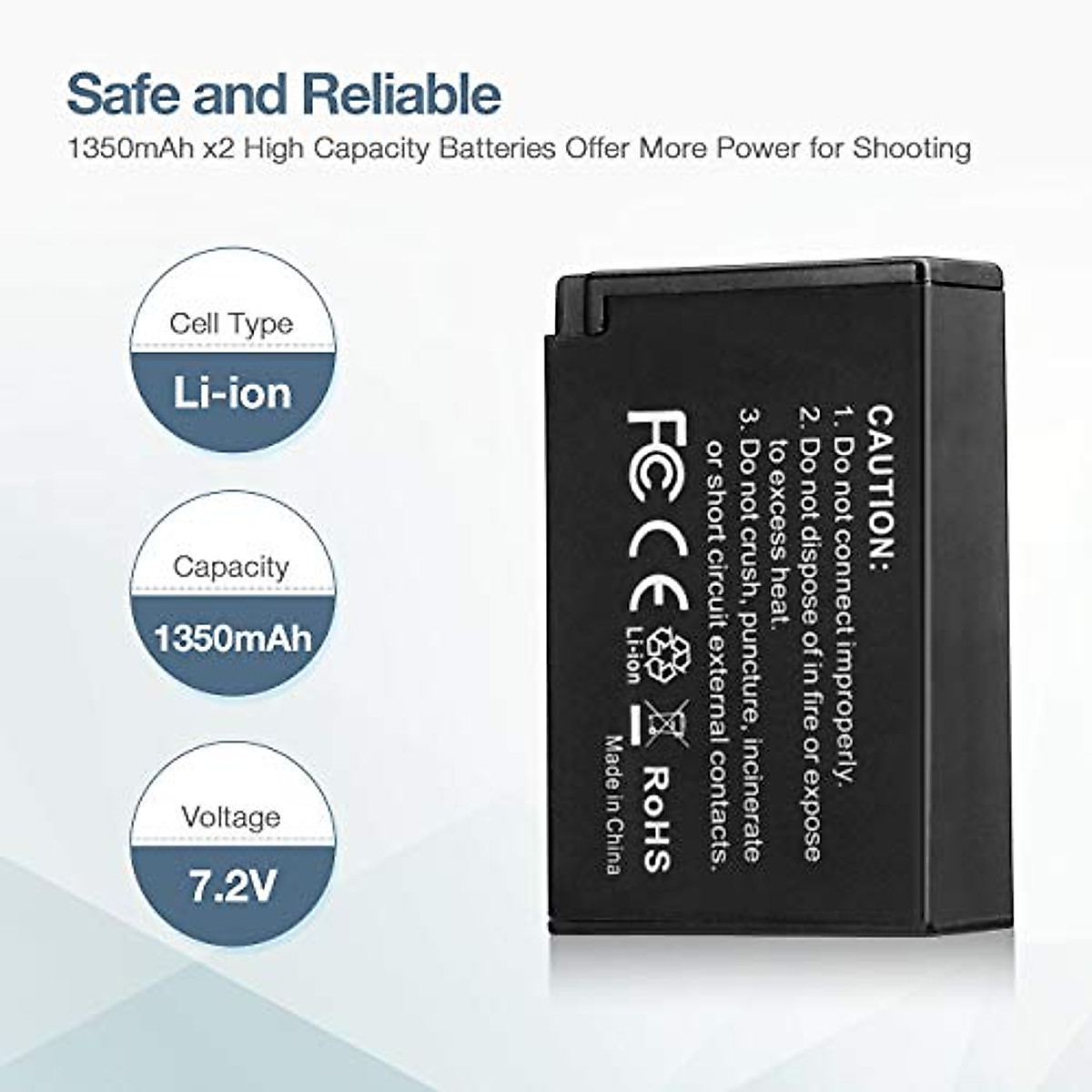 LP-E17 Battery Pack + Dual USB Charger Compatible with E RP, Rebel T7i, T6i, T6s, M6, M5, M3, SL3, SL2, 77D, 8000D, KISS X8i, 800D, 760D, 750D, 200D, DSLR Cameras