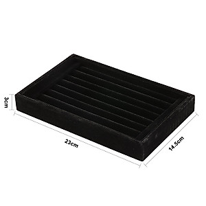 Yosoo Jewelry Ring Earrings Display Box Cufflinks Storage Tray Case Holder Organizer (Black) Jewelry Ring Insert Jewelry Box Ring Holder Inserts