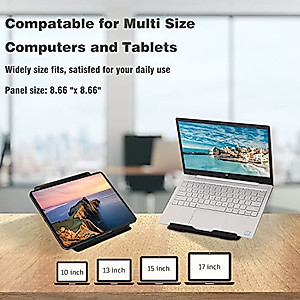 Aluminum Portable Laptop Stand for Desk,Adjustable Ergonomic Laptop Holder, Metal Computer Stand 4 Angle Anti-Slip Compatible with 9 to 15.6inch Laptop(Black)